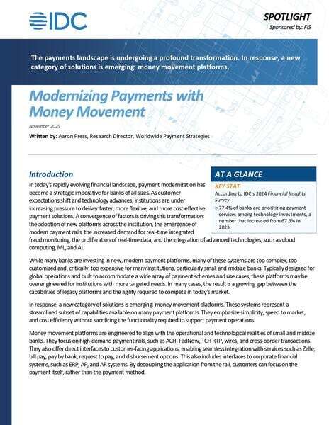 IDC Spotlight: Modernizing Payments with Money Movement